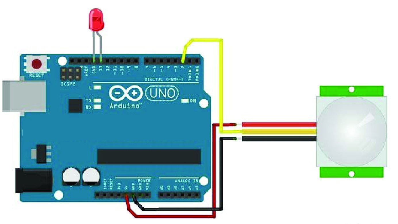Interfacing Pir Sensor With Arduino Pir Sensor Automatic Motion Vrogue