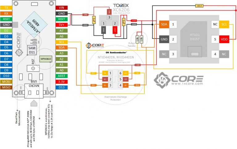 TE-HTU21D-Digital-Humidity-Sensor-Schematics-Diagram-14core | 14core.com