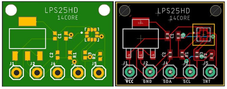 Wiring the ST LPS25HB / LPS331AP Pressure, Barometer MEMS Sensor | 14core.com