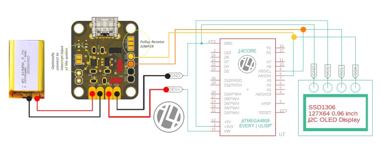 Wiring MCP73831 + MAX17048 Single-Cell Fully Integrated Li-Ion / Li-Po ...