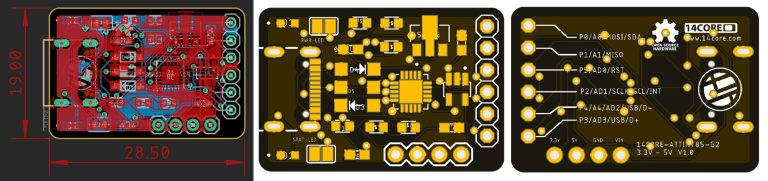 14CORE USB-TYPE C – ATTINY85 G2 / ATMEL 8-bit AVR Microcontroller with ...
